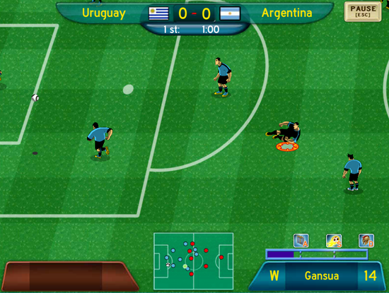 Super Soccer Strikers, Adobe Flash game by Shockwave(200?)