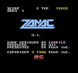 Zanac A.I. , Nintendo Famicom disk by Pony Canyon, Inc. (1986)