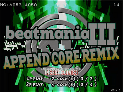 beatmania III APPEND CORE REMIX (2001) - Arcade Video game by Konami Corp.
