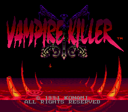 Vampire Killer , Sega Mega Drive cart. by Konami Co., Ltd. (1994)