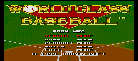 World Class Baseball (1989) - NEC TurboGrafx-16 cart. by NEC Home ...